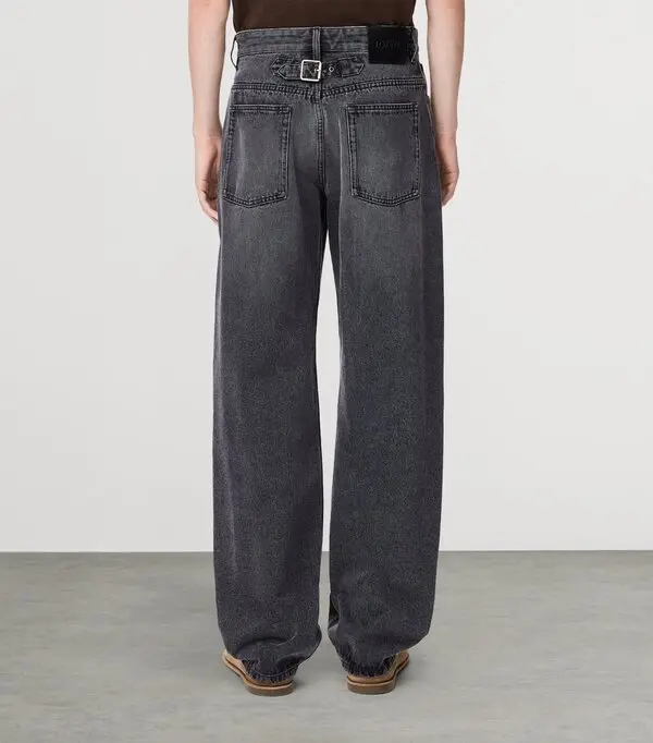 Loewe Buckle-strap Straight Jeans - Black