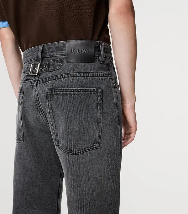 Loewe Buckle-strap Straight Jeans - Black