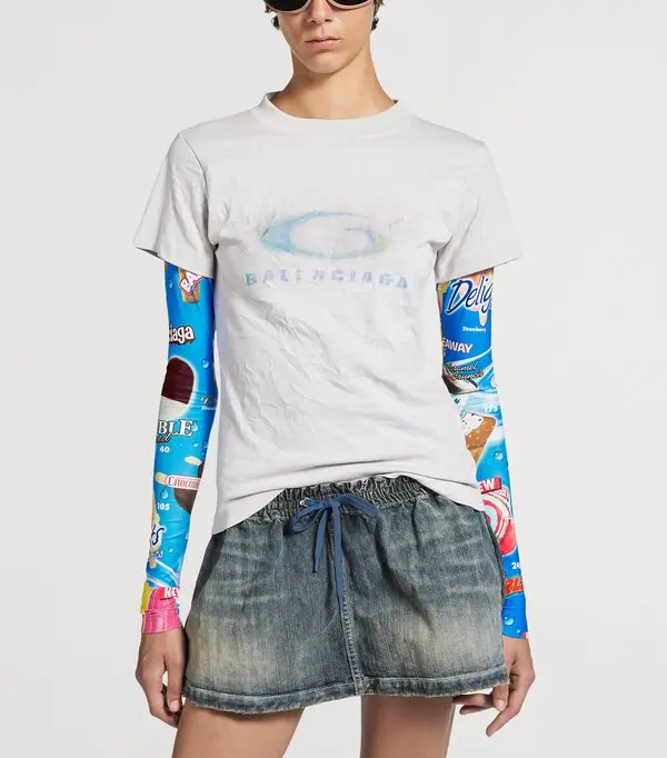 Balenciaga Double-sleeved Logo T-shirt
