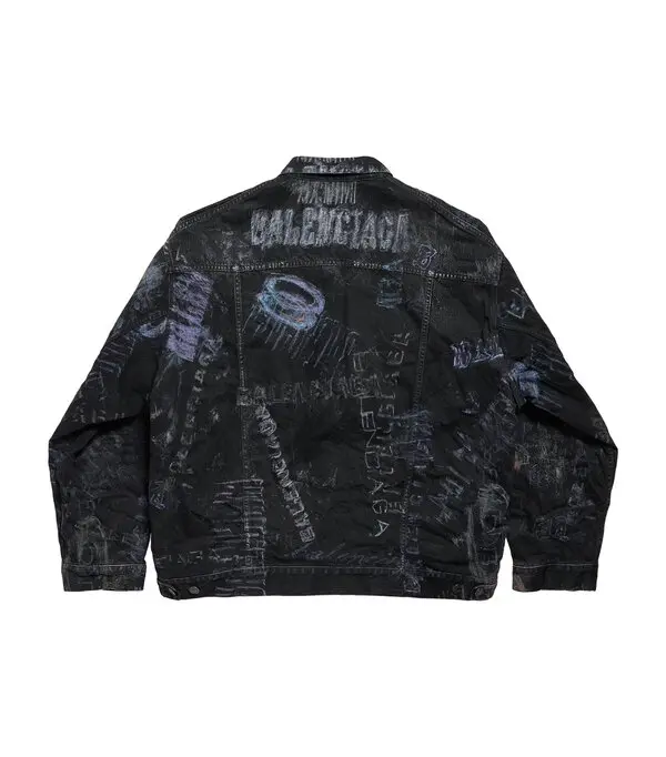 Balenciaga Printed Denim Trucker Jacket