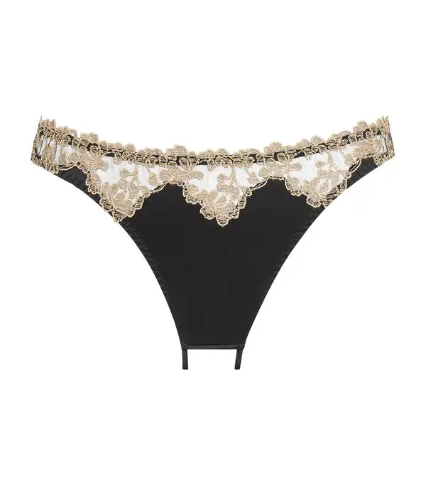COCO DE MER Silk-blend Reina Open Thong - Black