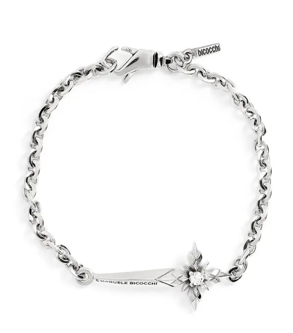 Emanuele Bicocchi Sterling Pugnale Cross Bracelet - Silver