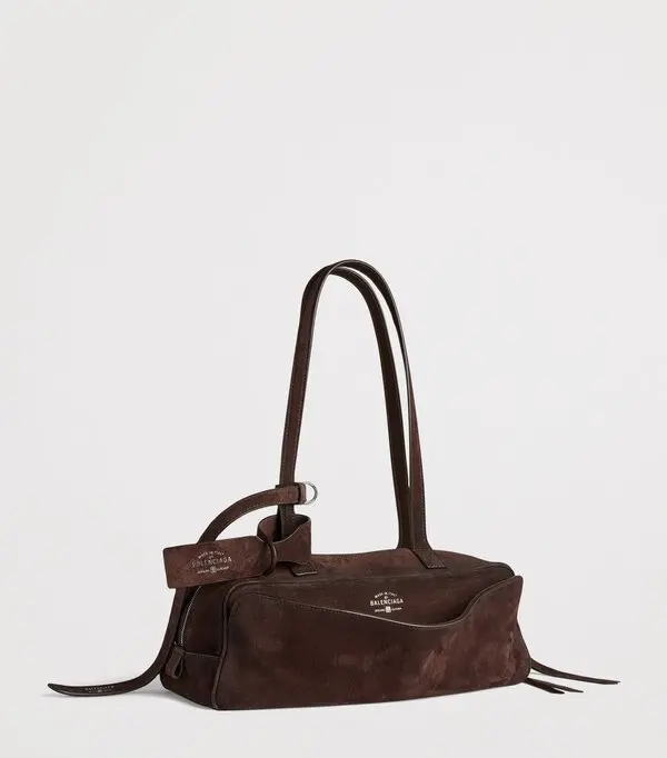 Balenciaga Small Leather Carrie Bowling Top-handle Bag - Brown