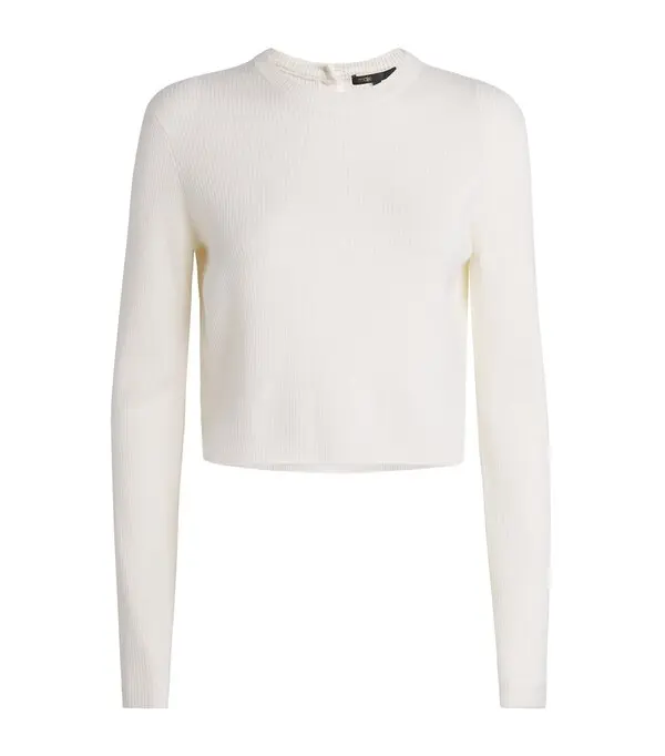 Maje Wool Ribbed Knit Sweater