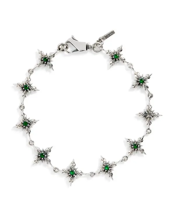 Emanuele Bicocchi Sterling Crystal Crest Bracelet - Silver