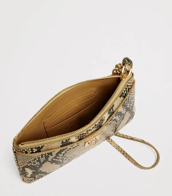 Balenciaga Calfskin Python-embossed Pouch