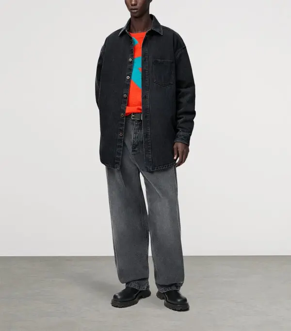 Loewe Anagram-patch Denim Overshirt - Black