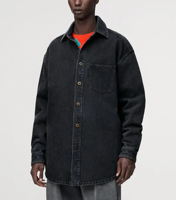 Loewe Anagram-patch Denim Overshirt - Black