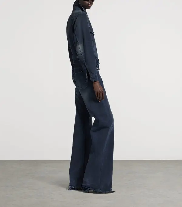 Balenciaga Distressed Curved Waist Jeans - Gold