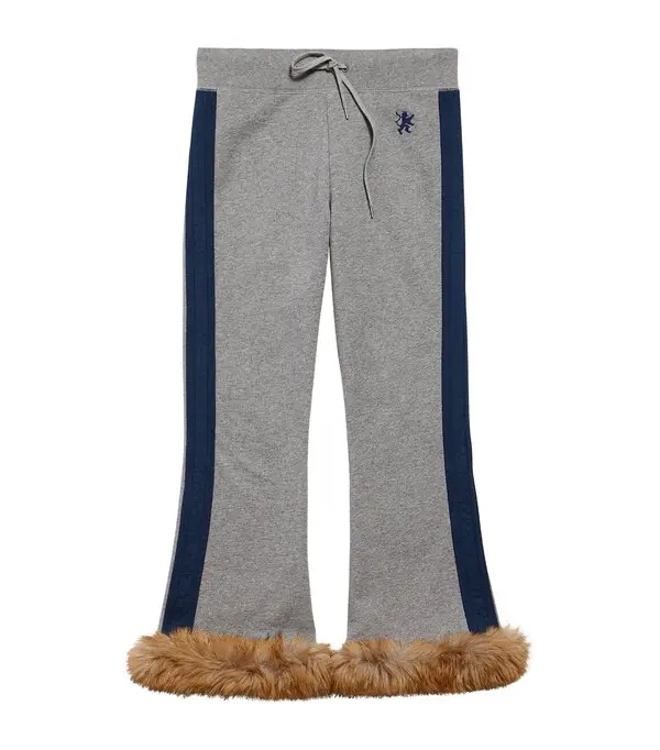 Balenciaga Faux Fur Trim Capri Sweatpants