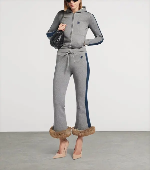 Balenciaga Faux Fur Trim Capri Sweatpants