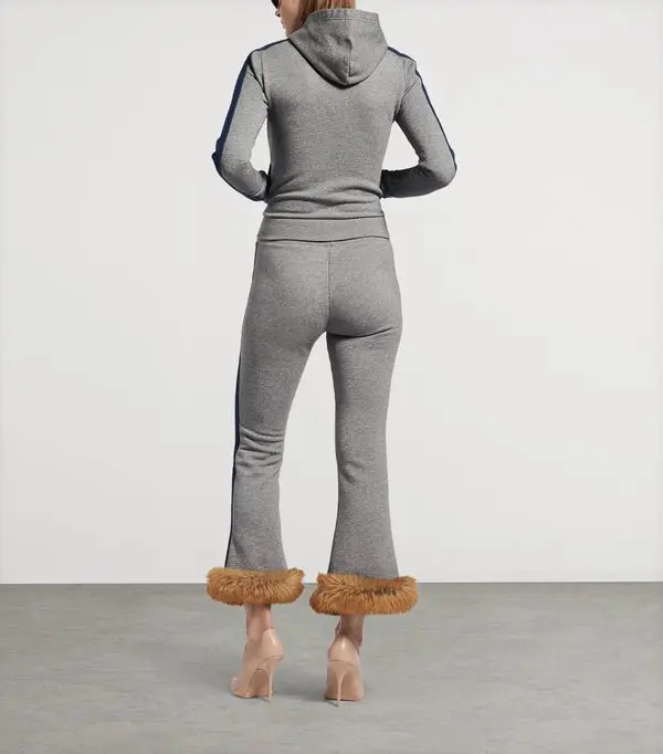 Balenciaga Faux Fur Trim Capri Sweatpants