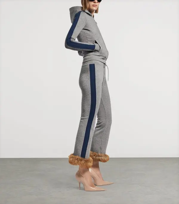 Balenciaga Faux Fur Trim Capri Sweatpants