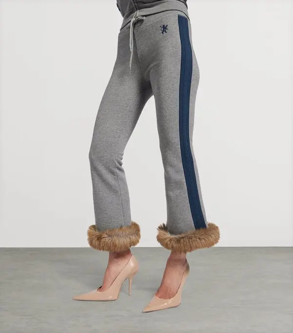 Balenciaga Faux Fur Trim Capri Sweatpants