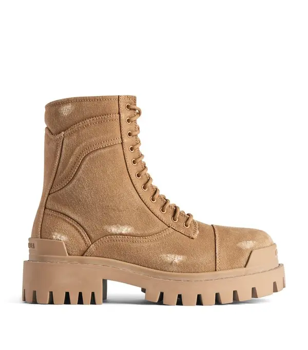 Balenciaga Combat Strike Ankle Boots - Blue