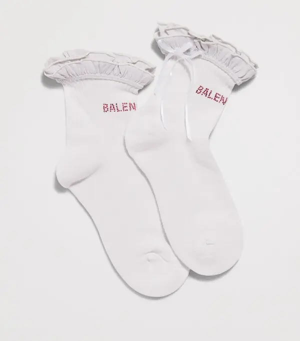 Balenciaga Ruffled Logo Socks