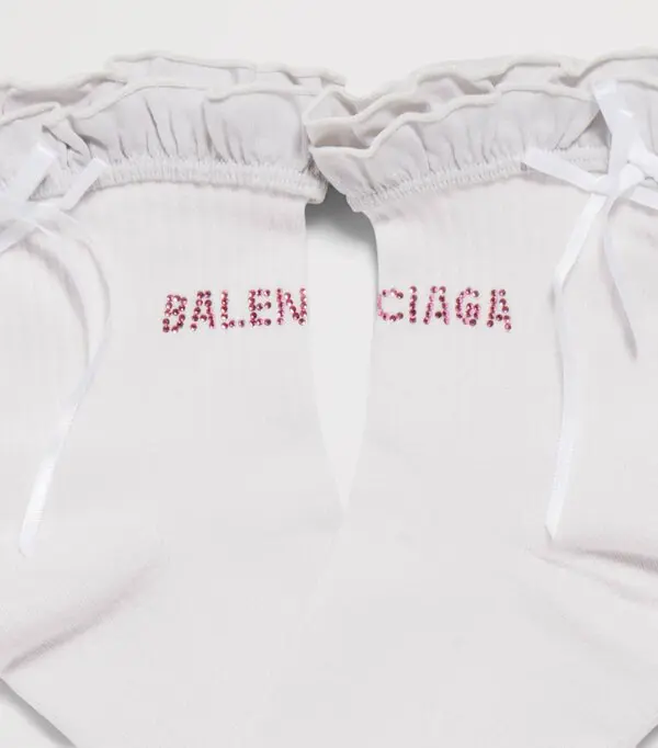 Balenciaga Ruffled Logo Socks
