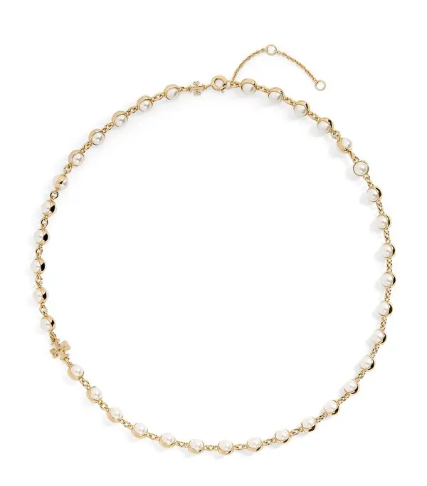 Tory Burch Pearl And Gold-tone Necklace - Silver
