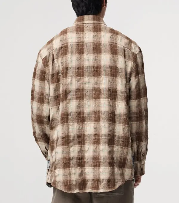Loewe Wool-blend Long-sleeve Check Shirt - Black