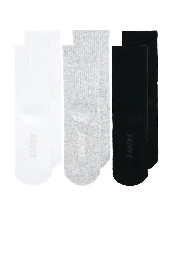 SKIMS Sport Crew Socks Set Of 3 - Core Multi