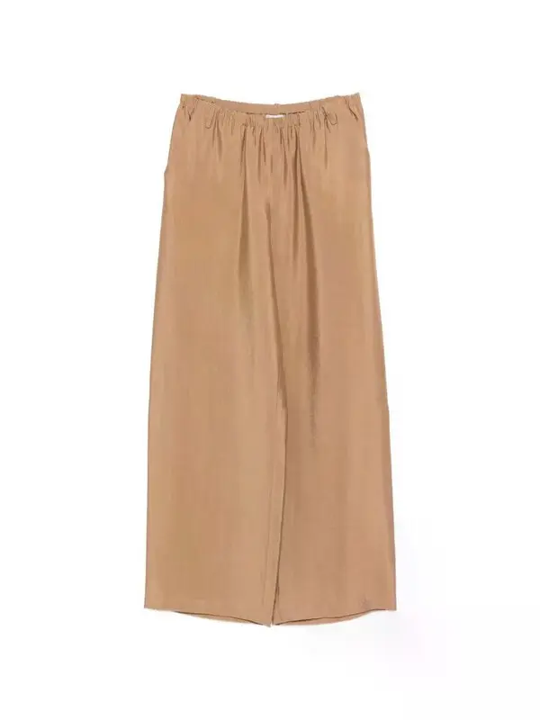 ALYSI Elasticated Palazzo Pants - Brown