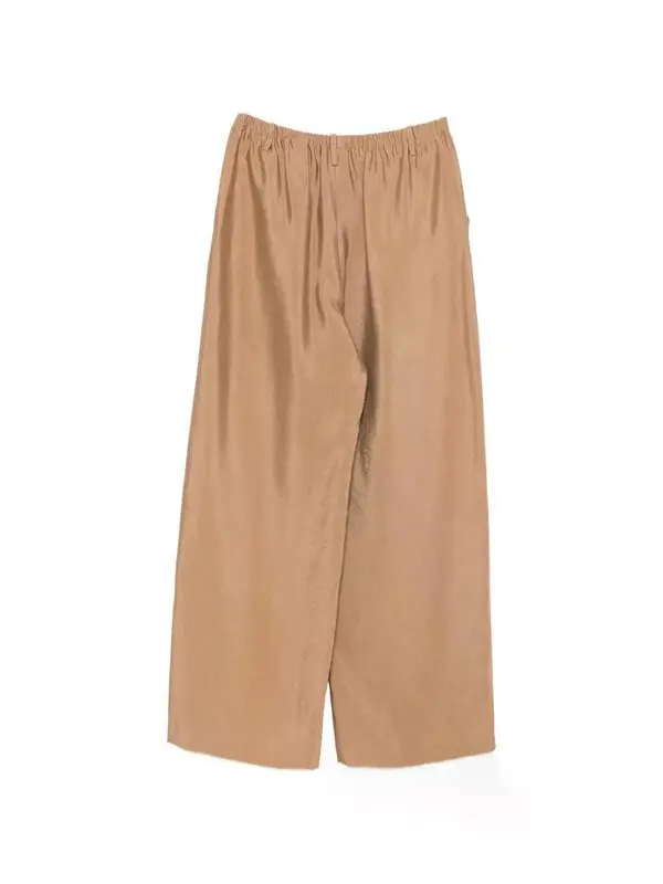 ALYSI Elasticated Palazzo Pants - Brown