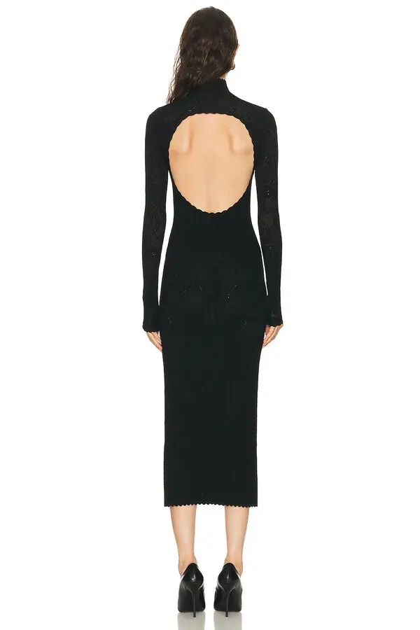 Givenchy Fitted Open Back Lace Dress - Black