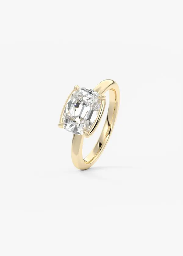 FRANK DARLING The Clutchette East-west Old Mine Cut Diamond Engagement Ring - Yellow Gold