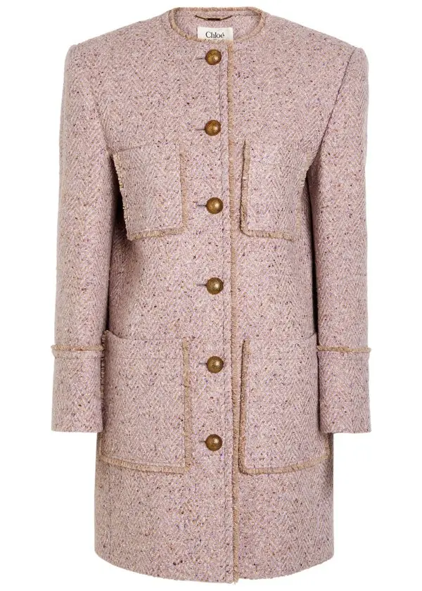 Chloé Tweed Coat - Violet