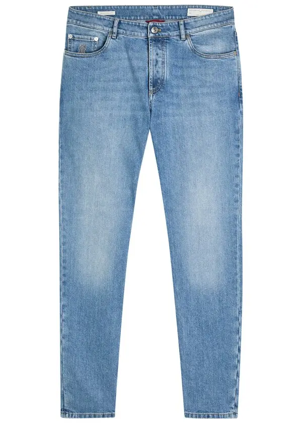 Brunello Cucinelli Tapered-leg Stretch- Jeans - Denim