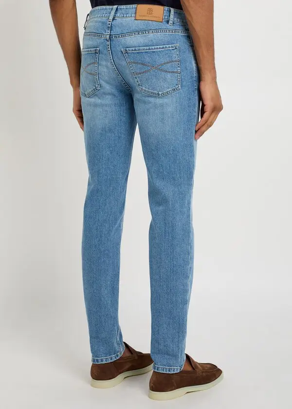 Brunello Cucinelli Tapered-leg Stretch- Jeans - Denim