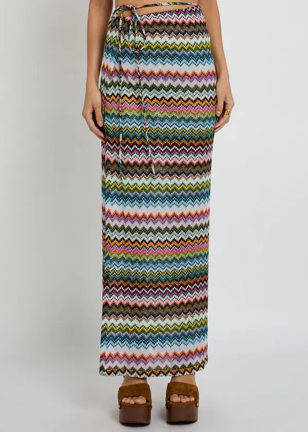 Missoni Zigzag Metallic-knit Midi Skirt