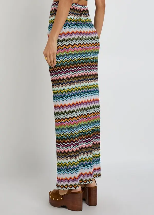 Missoni Zigzag Metallic-knit Midi Skirt