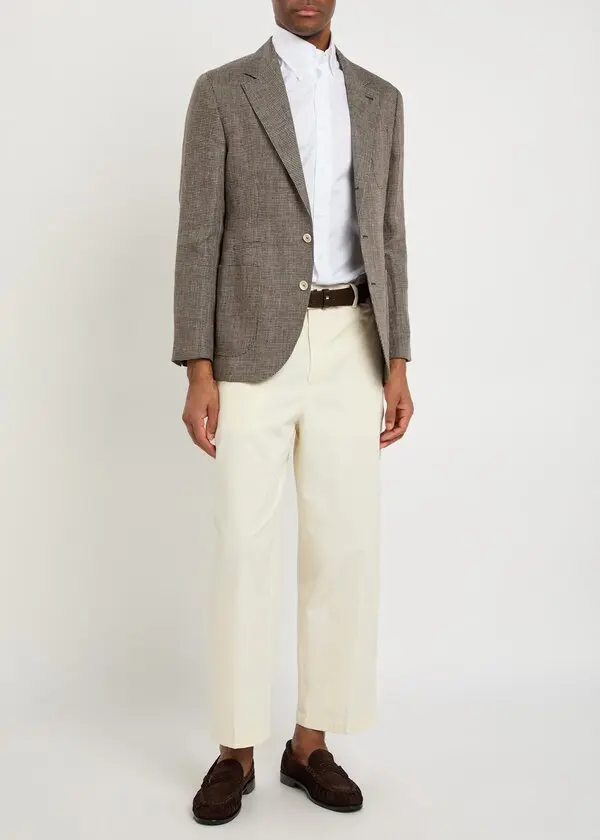 Brunello Cucinelli Houndstooth Linen Blazer