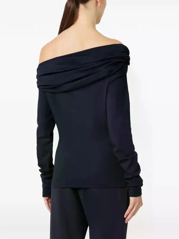 Max Mara Off-the-shoulder Virgin Wool Top - Black