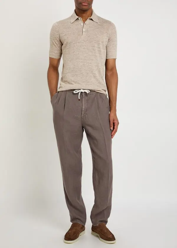 Brunello Cucinelli Linen And Cotton-blend Polo Shirt