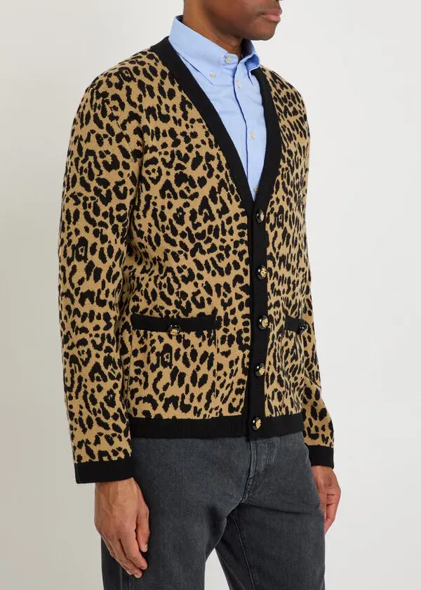 Valentino Garavani Leopard-print Wool Cardigan