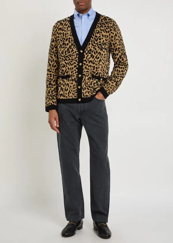 Valentino Garavani Leopard-print Wool Cardigan