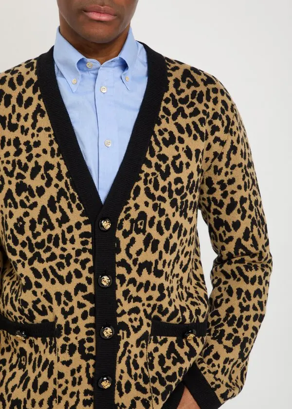 Valentino Garavani Leopard-print Wool Cardigan