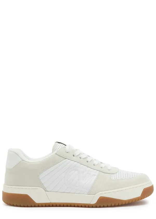 Valentino Garavani Vg Panelled Suede Sneakers - White