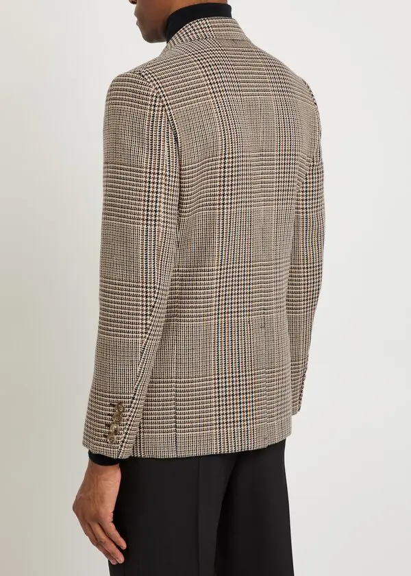 Valentino Garavani Houndstooth Double-breasted Wool Blazer - Beige