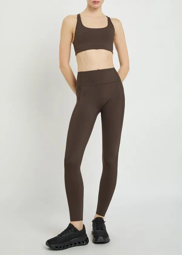 On Studio Stretch-jersey Cropped Leggings - Brown
