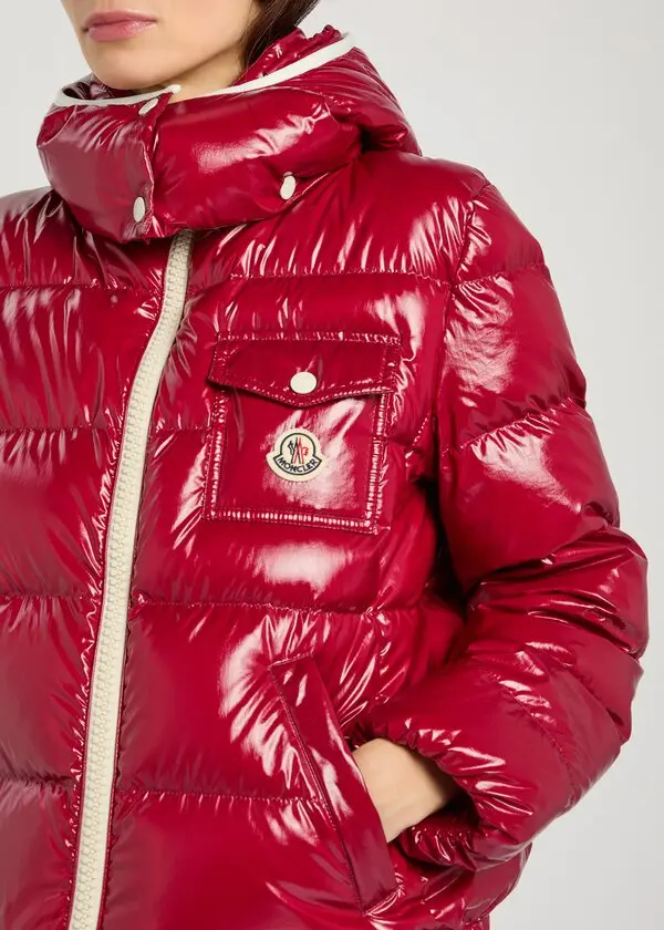 Moncler Andro Padded Hooded Glossed Shell Jacket