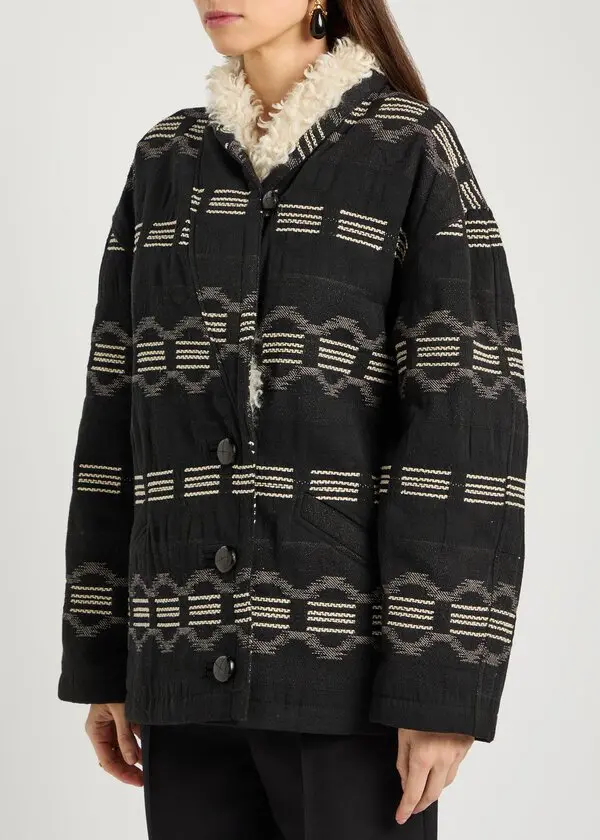 Isabel Marant Étoile Qayla Jacquard Cotton-blend Coat - Black