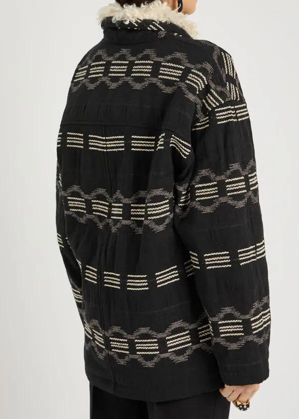 Isabel Marant Étoile Qayla Jacquard Cotton-blend Coat - Black