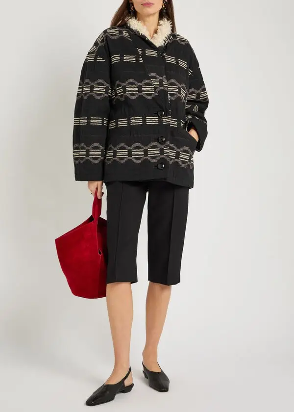 Isabel Marant Étoile Qayla Jacquard Cotton-blend Coat - Black