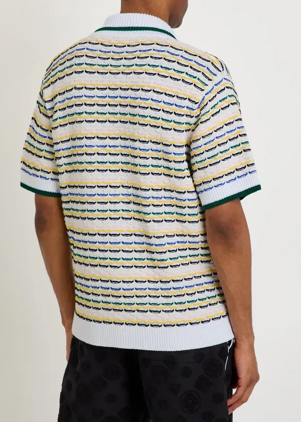 Casablanca Logo-appliquéd Patterned Cotton-knit Shirt - Multicoloured 1