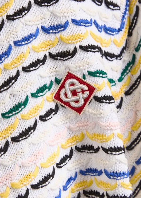Casablanca Logo-appliquéd Patterned Cotton-knit Shirt - Multicoloured 1