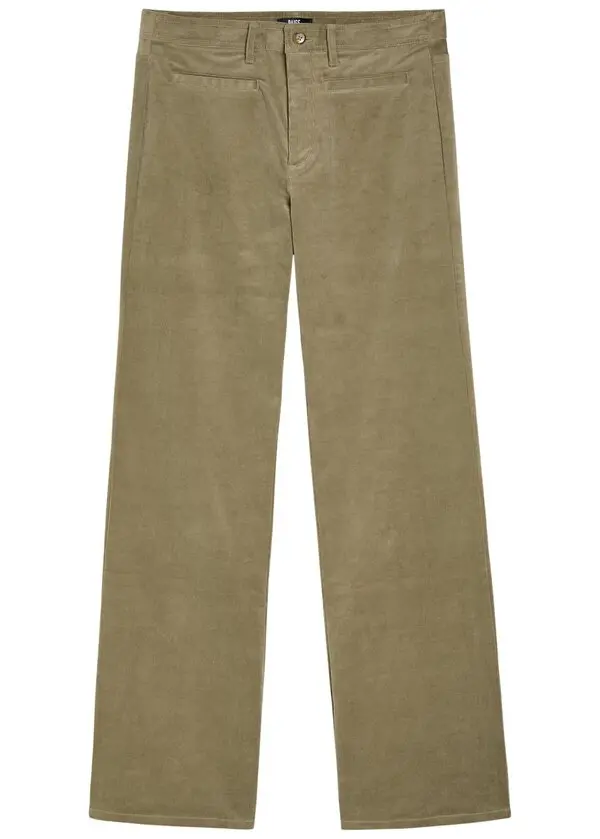 Paige Leenah Wide-leg Corduroy Trousers - Olive
