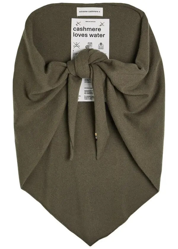 EXTREME CASHMERE X N°150 Witch Cashmere-blend Triangle Scarf - Dark Green